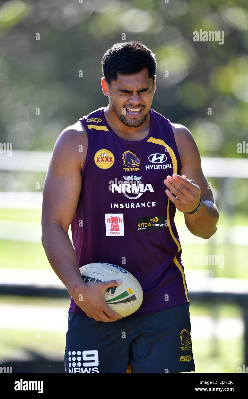 Herman Ese'ese during the Brisbane Broncos training session in Brisbane ...