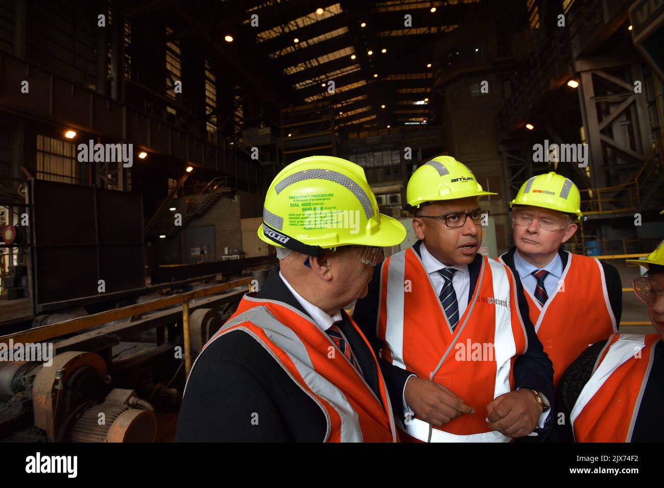 Head of GFG Sanjeev Gupta (centre) visits the Arrium Steel plant with S ...