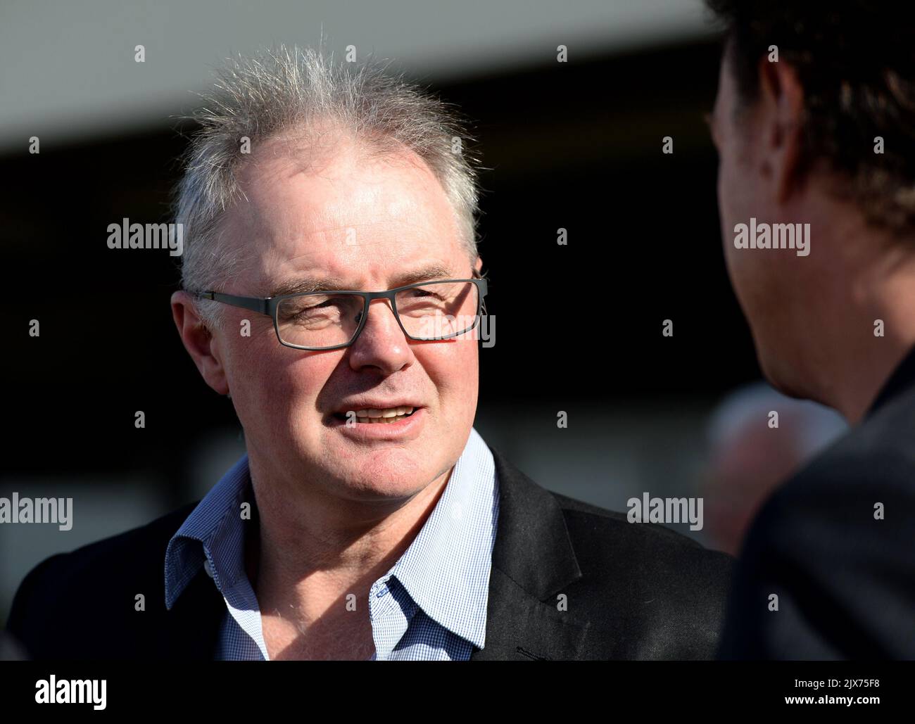 Trainer Shane Nichols after Jockey Jack Martin on Fully Maxed won race ...