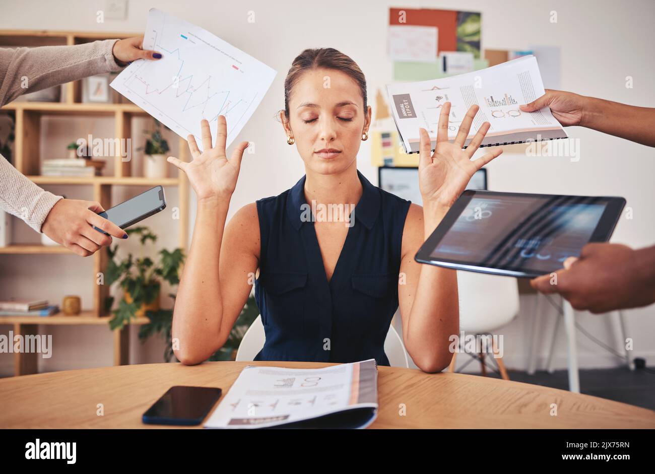 Burnout, stress and business woman overworked from too much, work ...