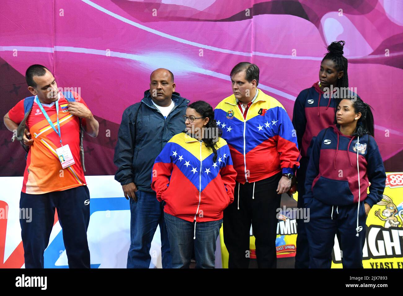 Members of the Venezuela's team look on during the FIVB Volleyball ...