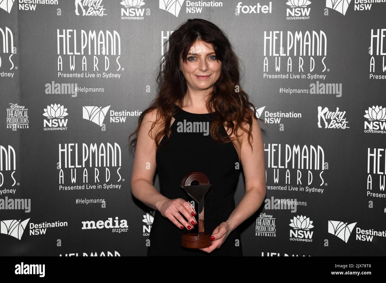 Amber McMahon poses for a photograph with the award for Best Female ...