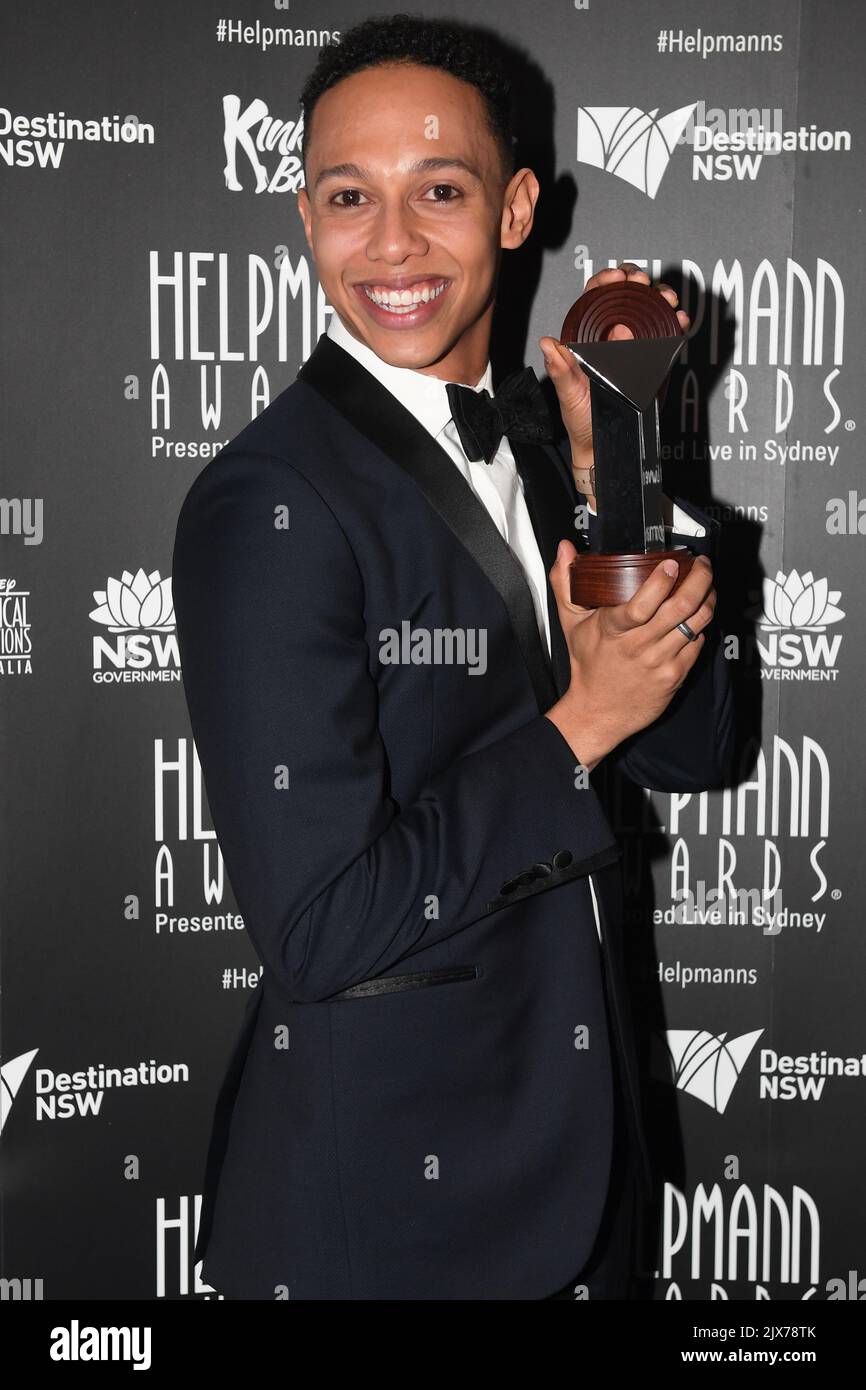 Callum Francis poses for a photograph with the award for Best Male ...
