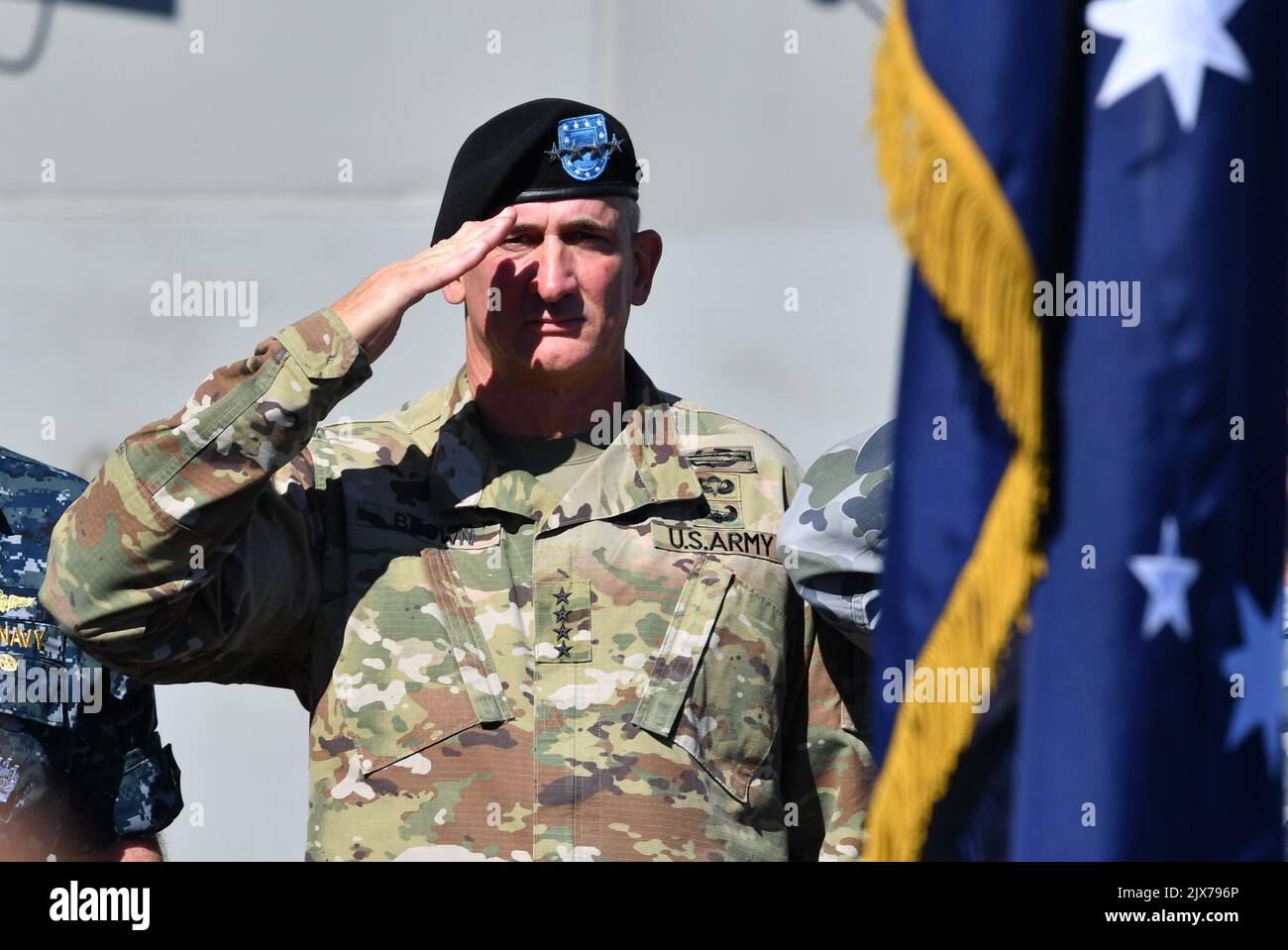 General Robert Brown (middle), Commanding General of the U.S. Army in ...