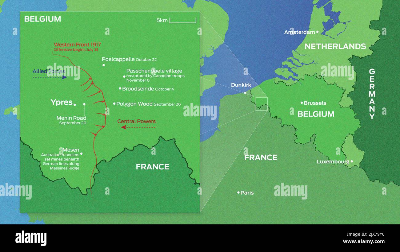 Graphic showing locations and dates of key events surrounding the World ...