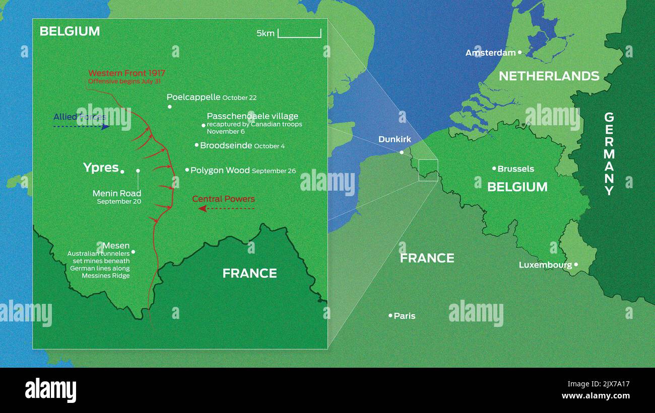 Graphic showing locations and dates of key events surrounding the World ...