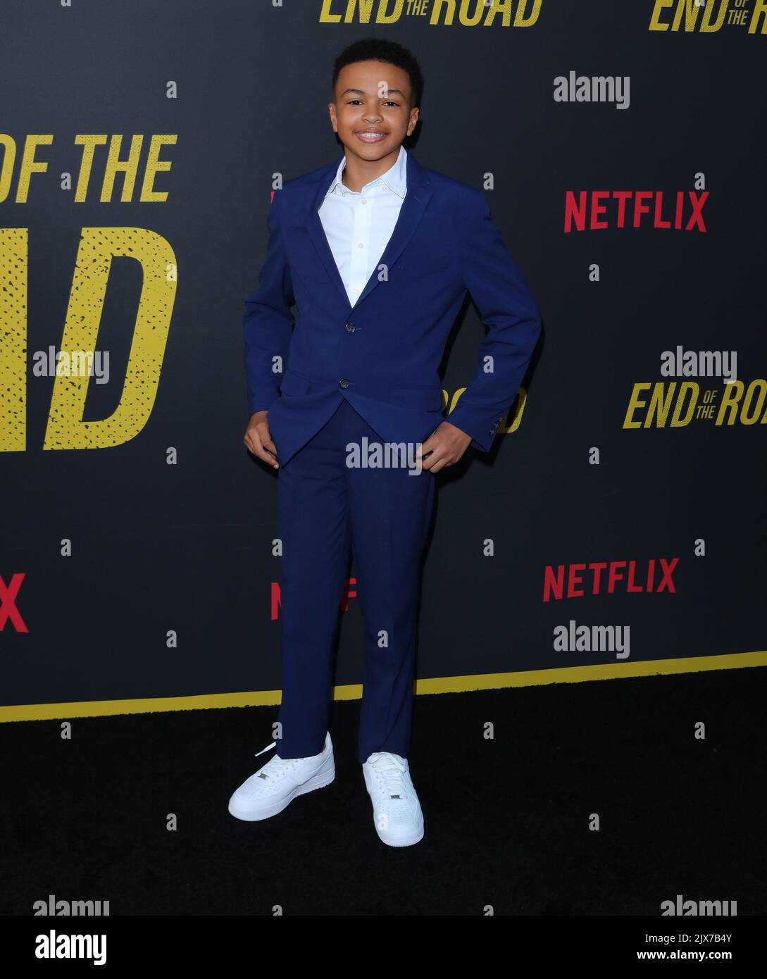 Shaun Dixon arrives at The Los Angeles Premiere of END OF THE ROAD held ...
