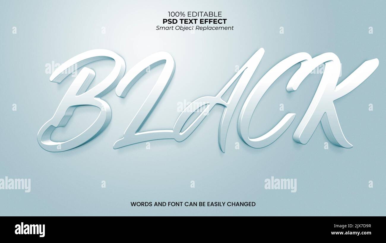 3D Nice Text Style Effect Stock Photo - Alamy