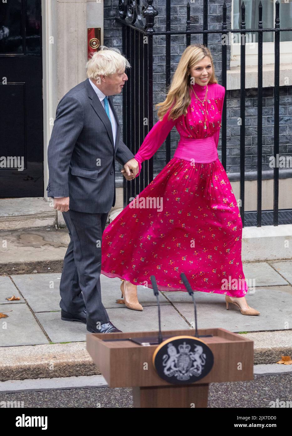 pic shows: Boris Johnson and Carrie his wife leave Downing Street as ...