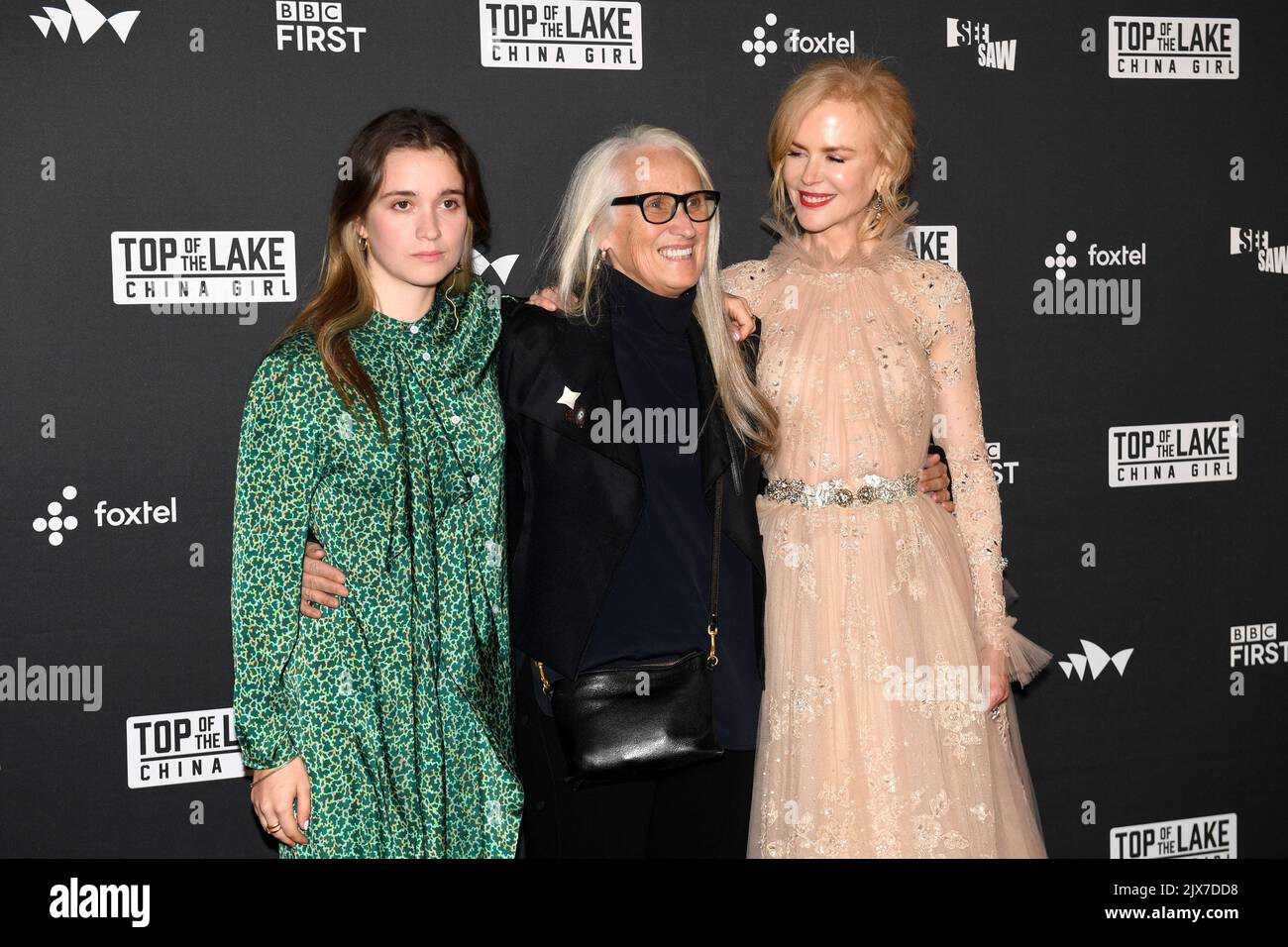 Nicole Kidman (right), Jane Campion and Alice Englert (left) pose for a ...