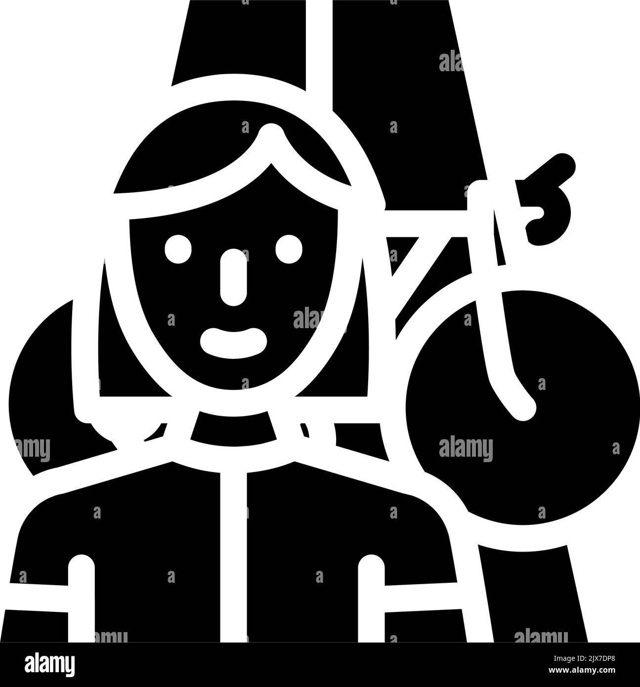cycling female sport glyph icon vector illustration Stock Vector Image ...