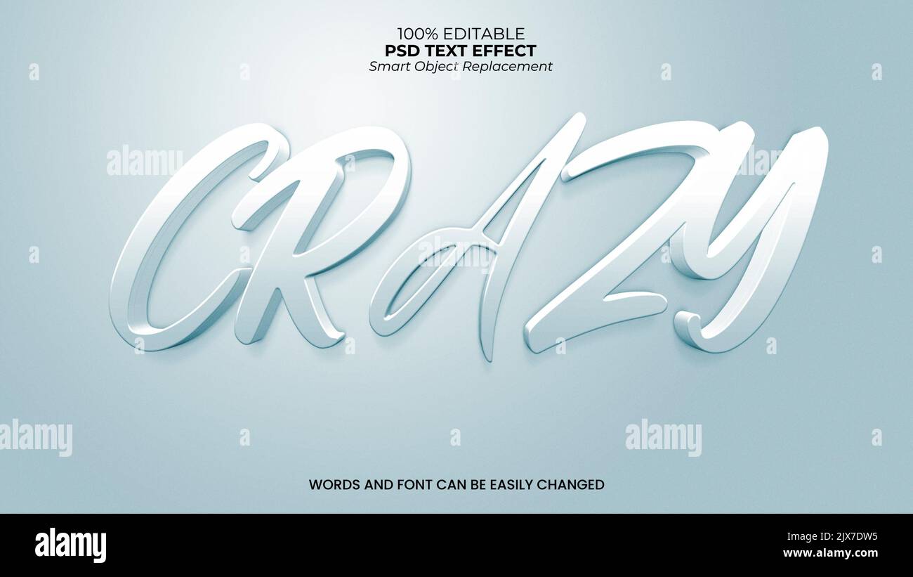 3D Nice Text Style Effect Stock Photo - Alamy