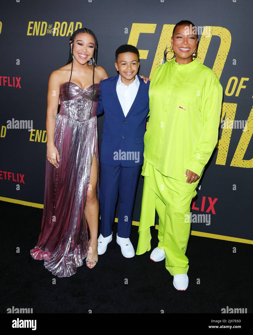 Queen Latifah, Shaun Dixon, Mychala Faith Lee arrives at The Los Angeles Premiere of END OF THE ...