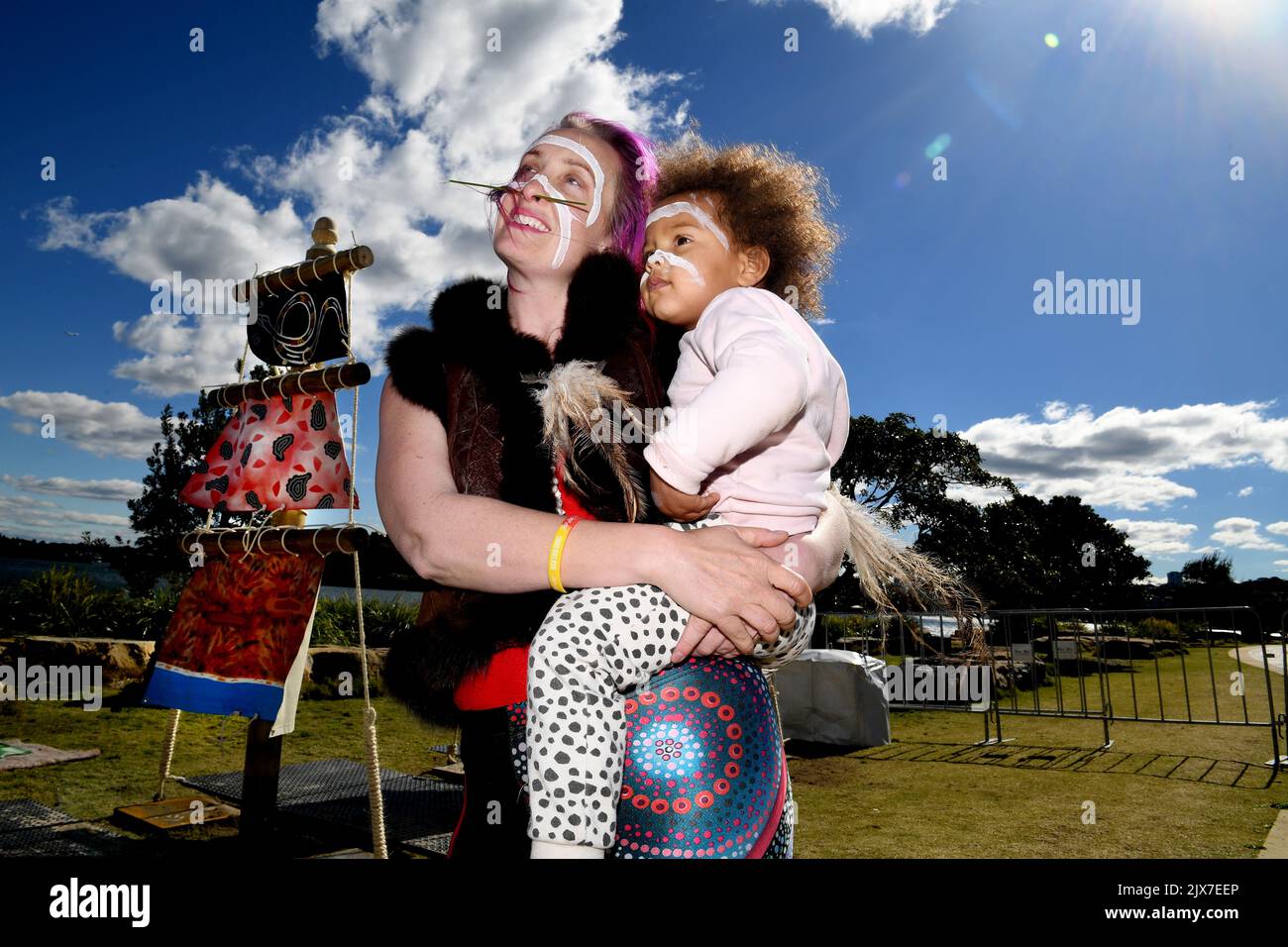 Artist Tereasa Trevor and her daughter Nina Wachira pose for a ...
