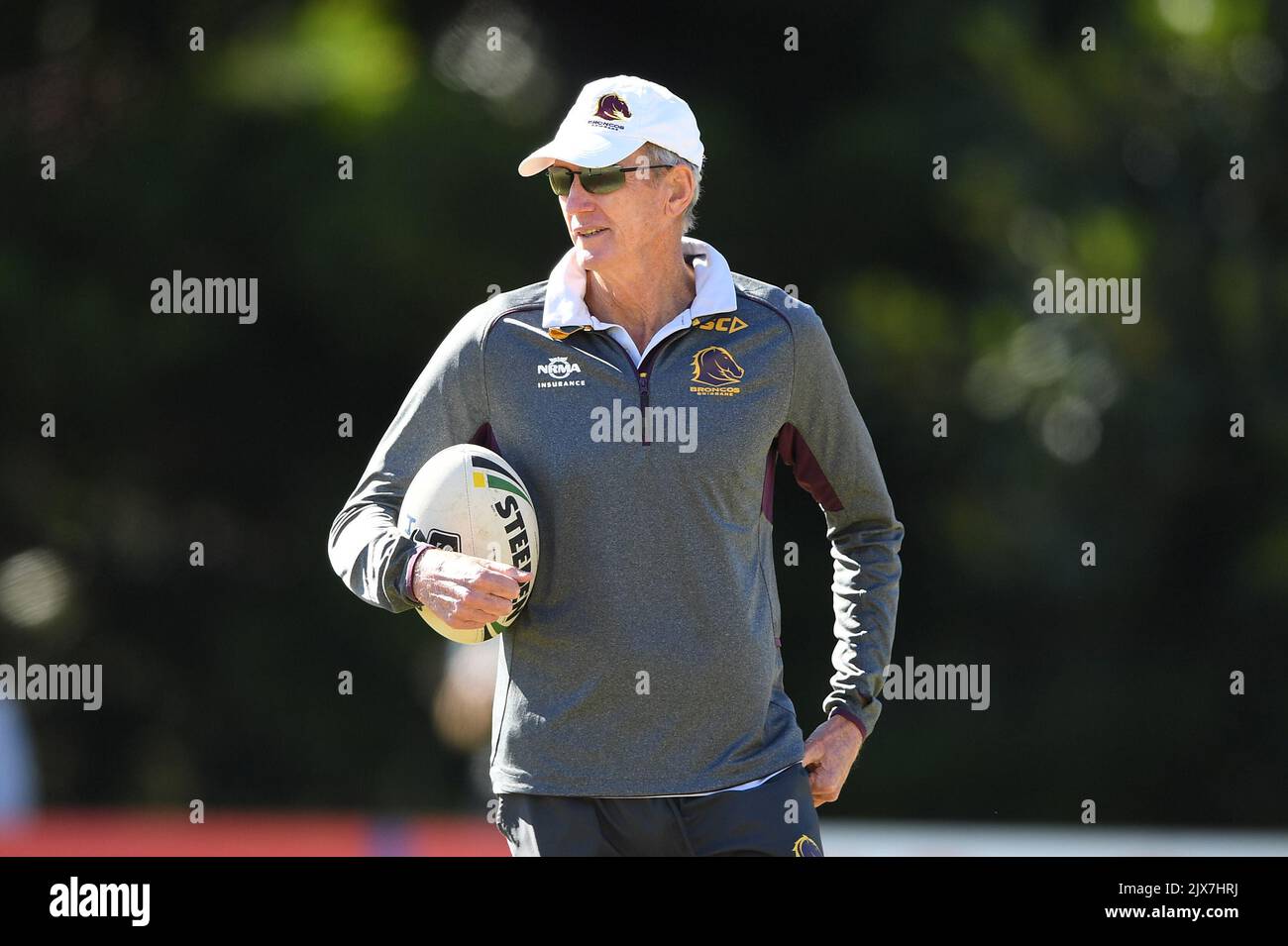 Coach Wayne Bennett during a Brisbane Broncos training session in ...