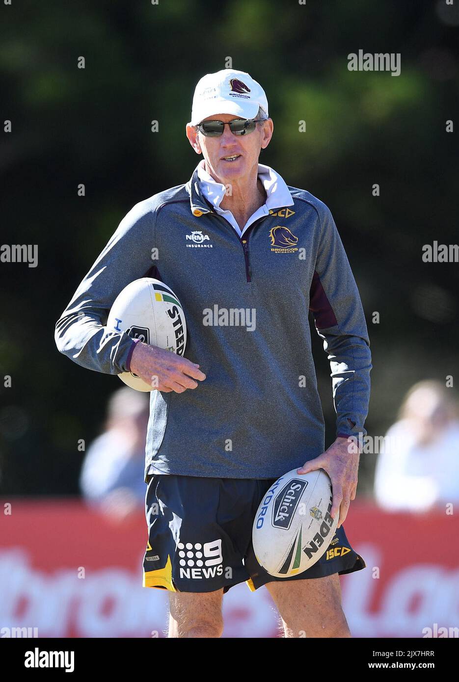 Coach Wayne Bennett during a Brisbane Broncos training session in ...