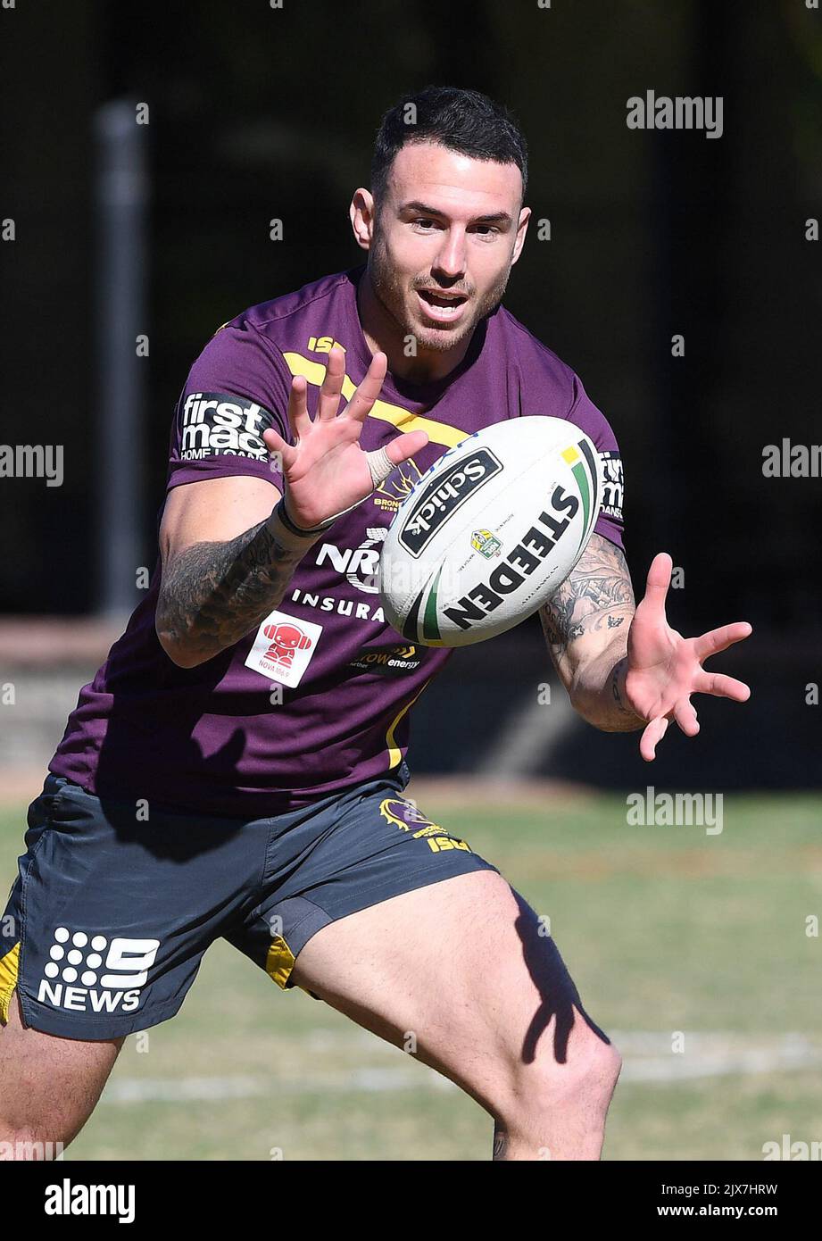 Darius Boyd during a Brisbane Broncos training session in Brisbane ...