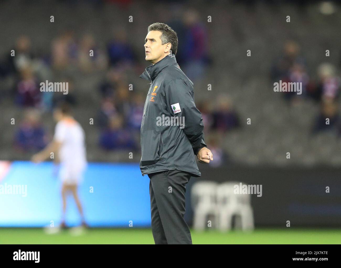 Giants coach Leon Cameron before the Round 21 AFL match between the ...