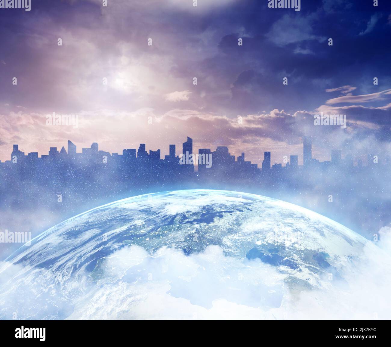 Picture of the earth in front of a city Stock Photo - Alamy