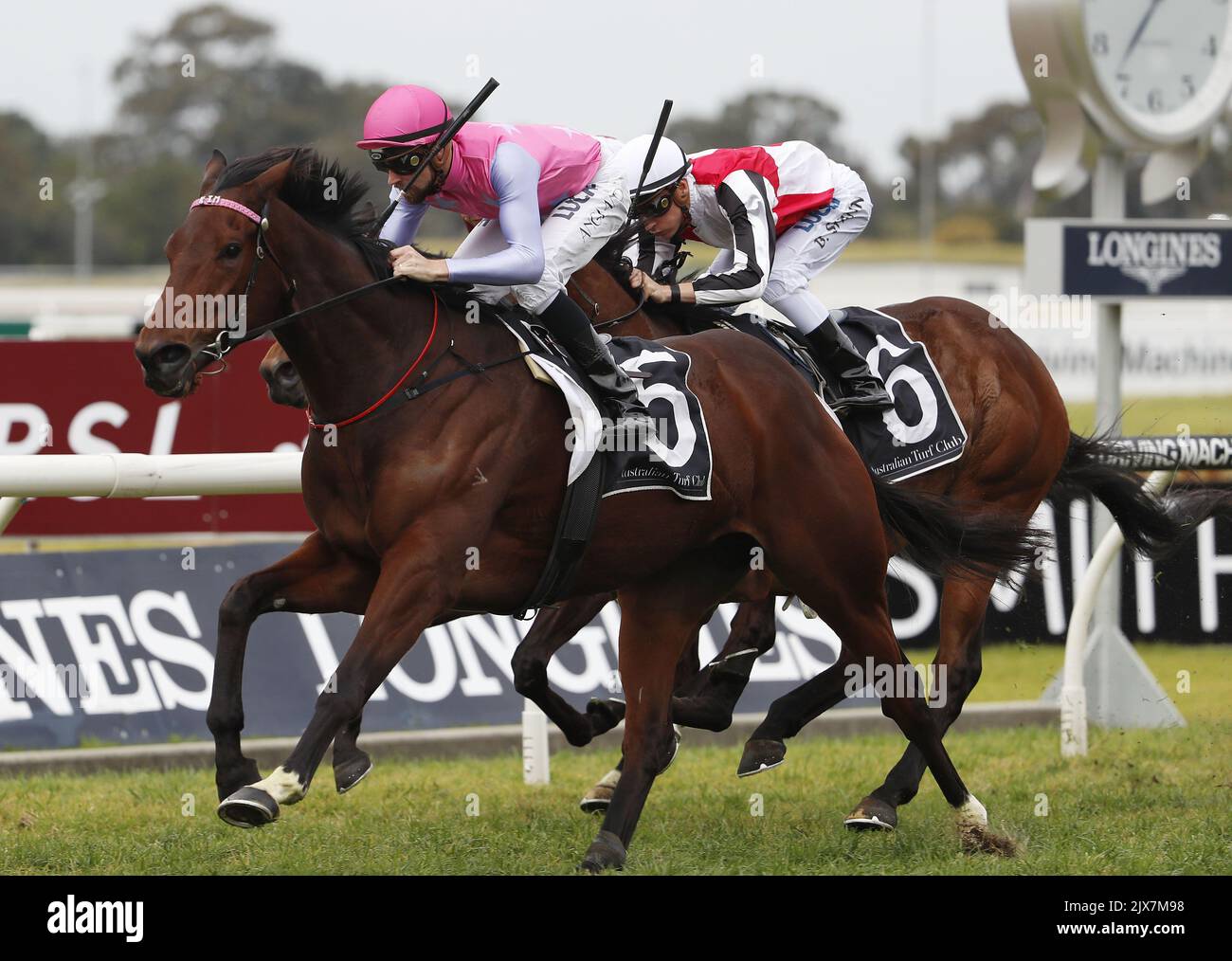 Jockey Tye Angland rides King Viv (left) to win Race 2: Fairfield RSL ...