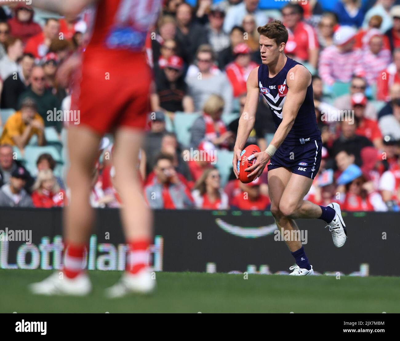 Matt Taberner of the Dockers scores a goal during the Round 21 AFL ...