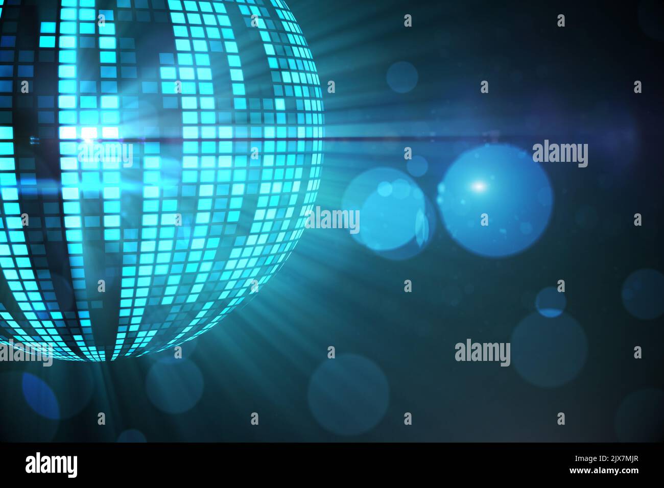 Digitally generated cool disco ball design in blue Stock Photo - Alamy