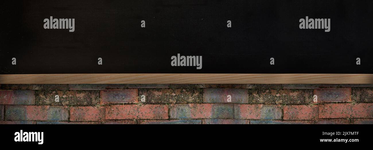 Blackboard on brick wall in classroom Stock Photo - Alamy