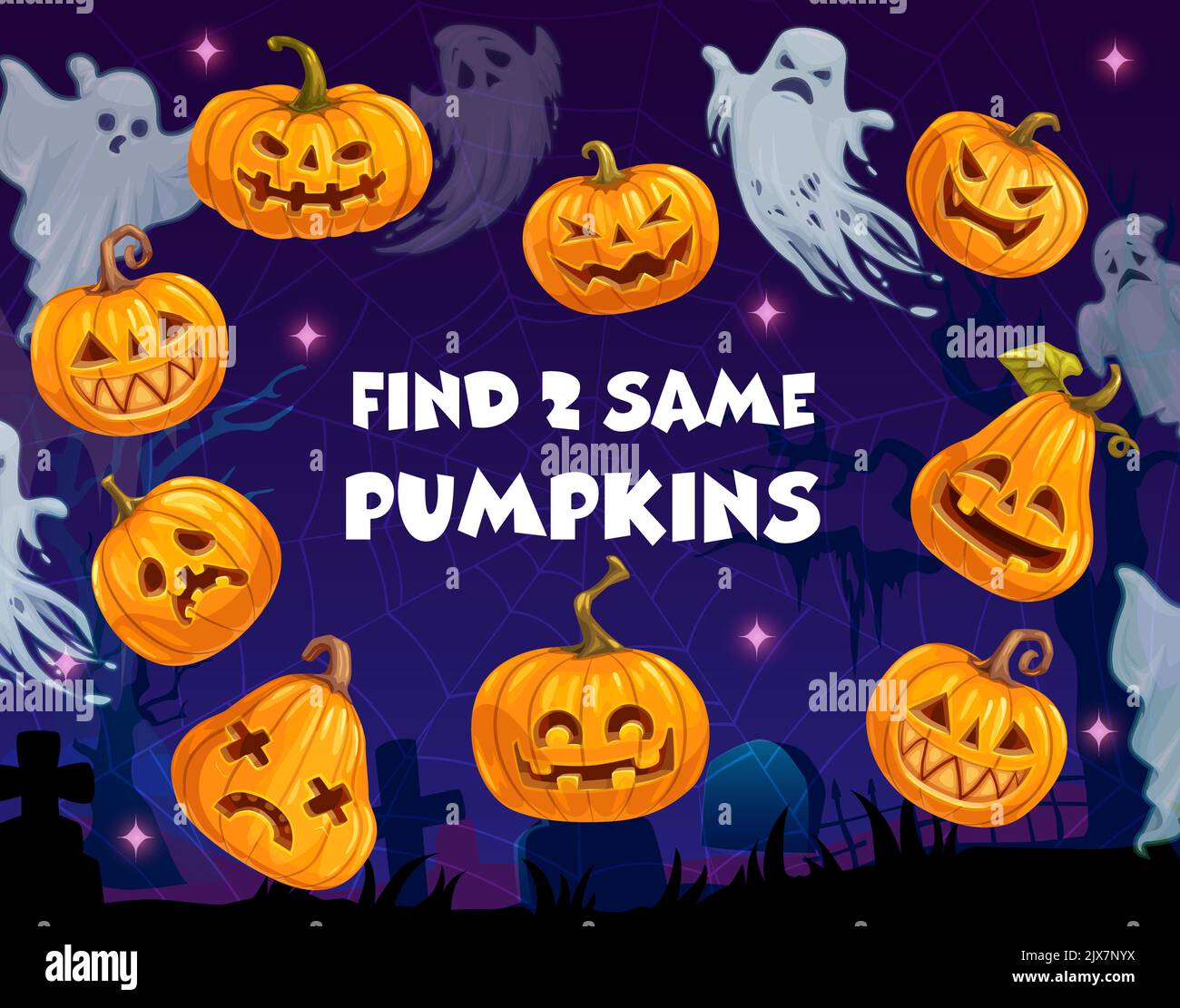 Spot the difference puzzle halloween hi-res stock photography and ...