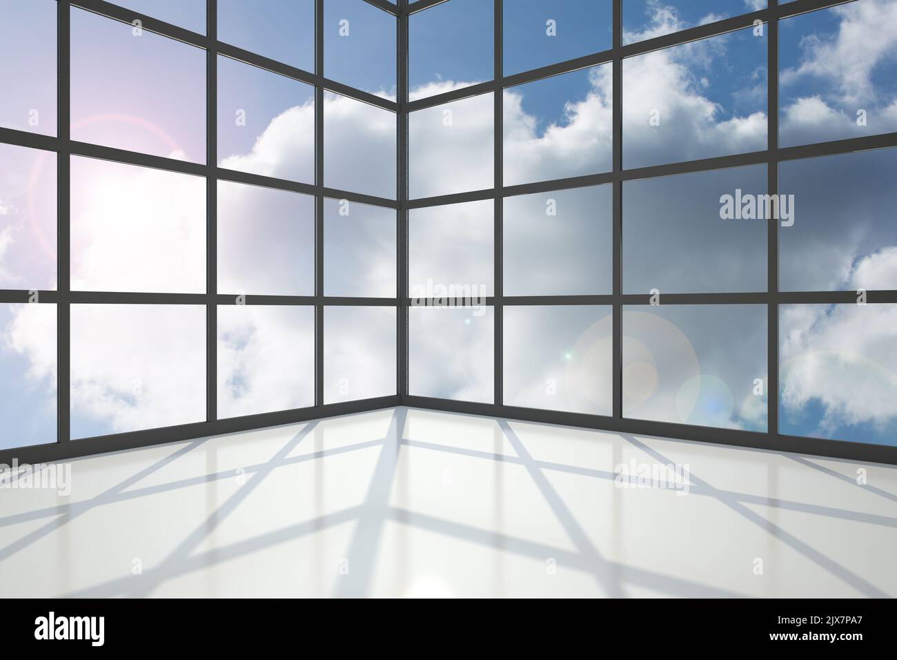 Blue sky seen through window Stock Photo - Alamy