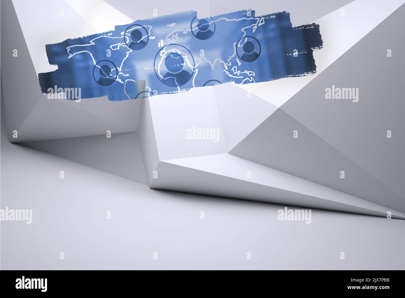 Display on wall showing technology interface Stock Photo - Alamy