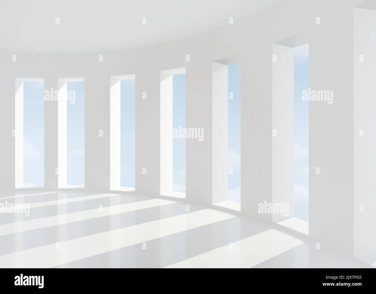 Bright white room with windows Stock Photo - Alamy