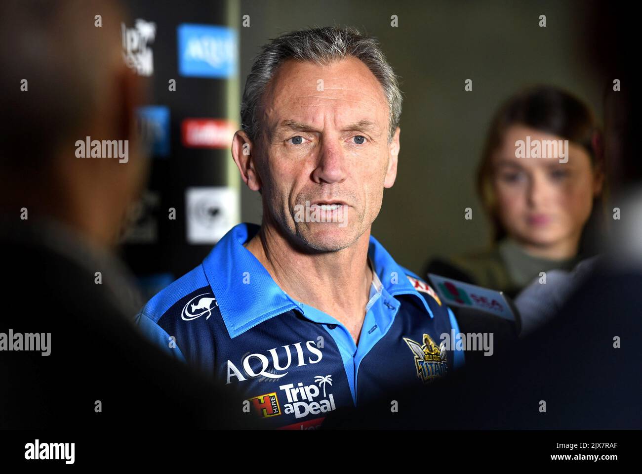 Gold Coast Titans coach Neil Henry looks on during a press conference ...