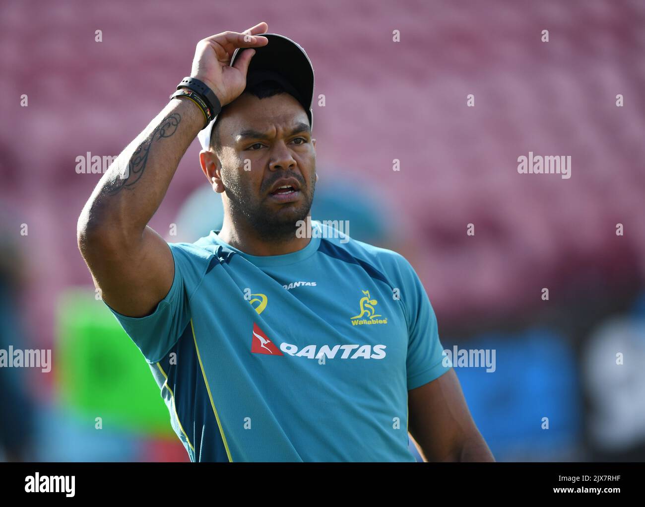 Kurtley Beale looks on during a Wallabies training session at Pepper ...