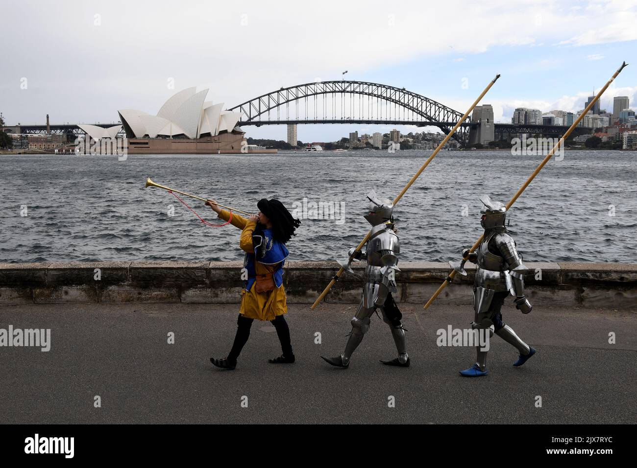 Medieval jousters Luke Binks, (left), and Andrew McKinnon pose for a ...