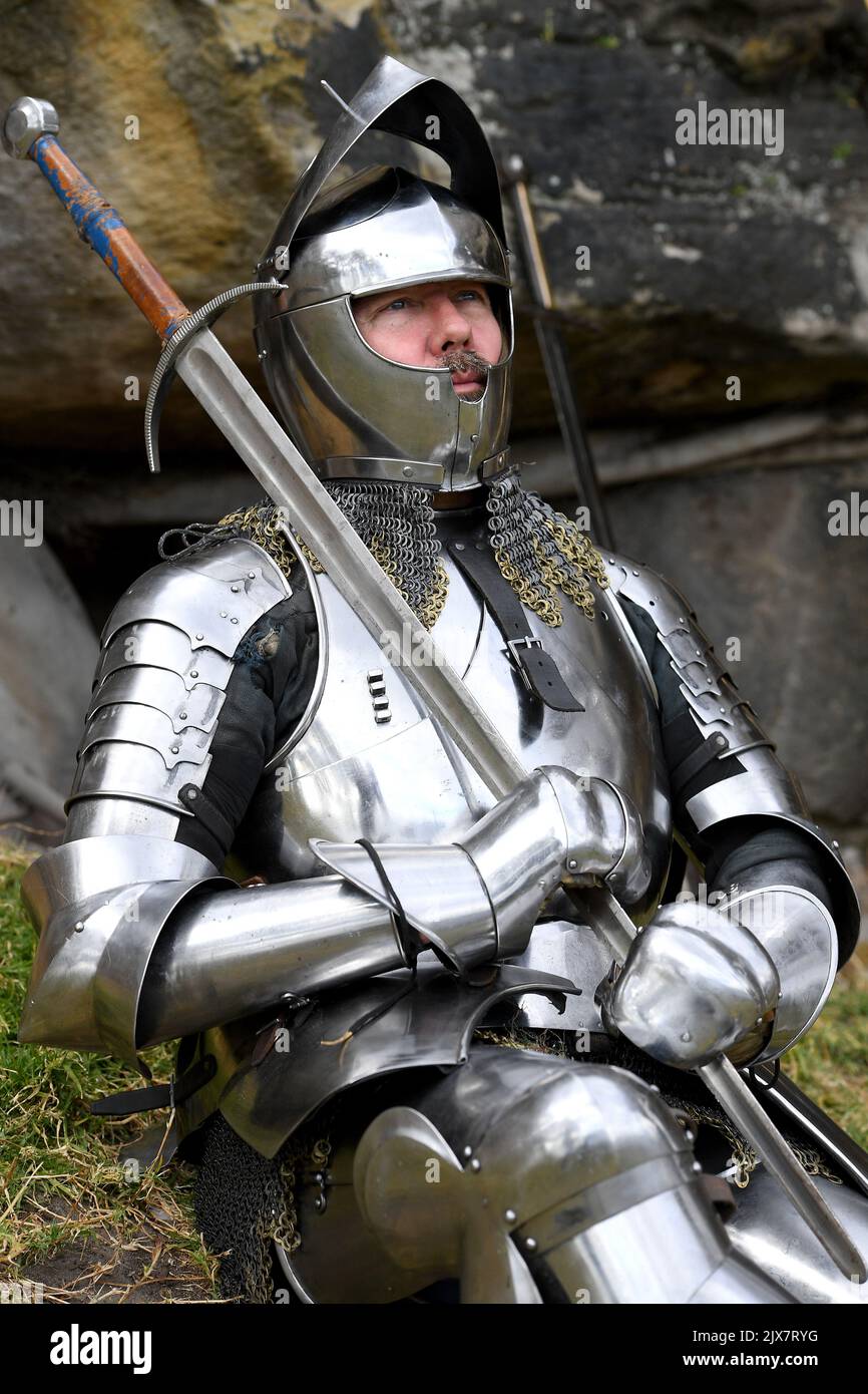 Medieval jouster Andrew McKinnon poses for a photograph in Sydney ...