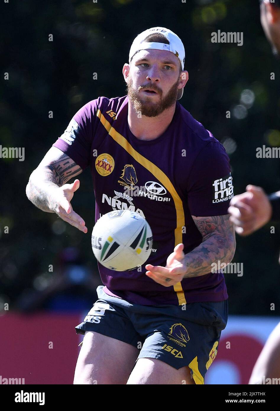 Josh McGuire during the Brisbane Broncos training session at Red Hill ...