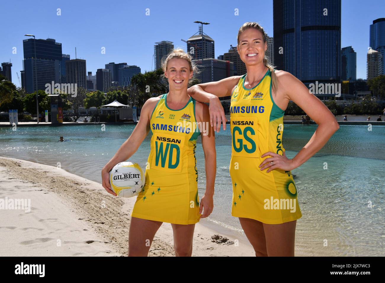 New Australian Diamonds Netball team co-vice captain Gabi Simpson (left ...