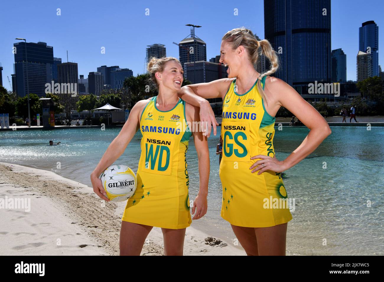 New Australian Diamonds Netball team co-vice captain Gabi Simpson (left ...
