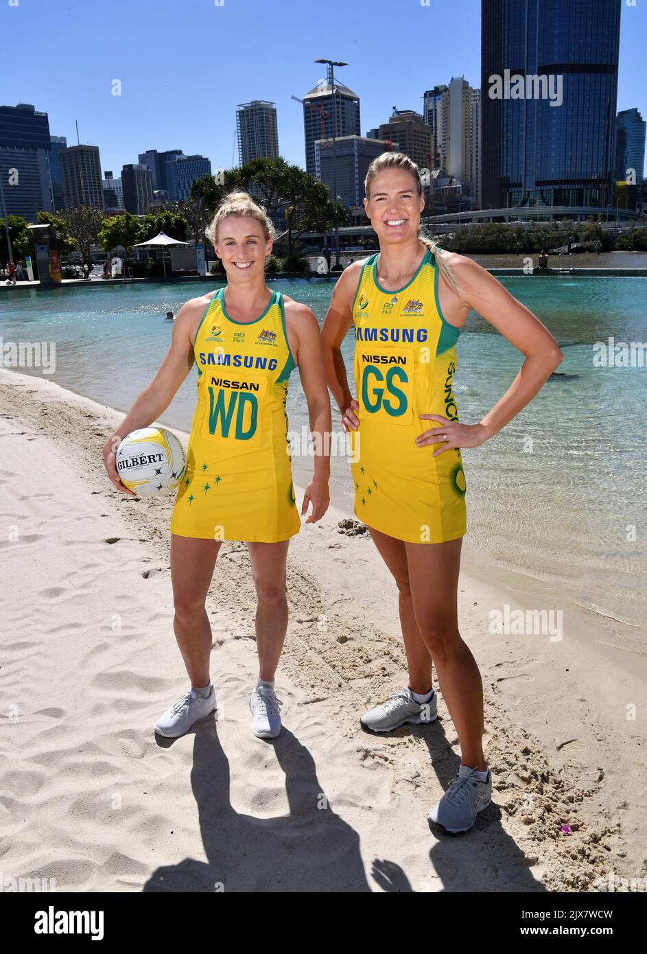 New Australian Diamonds Netball team co-vice captain Gabi Simpson (left ...