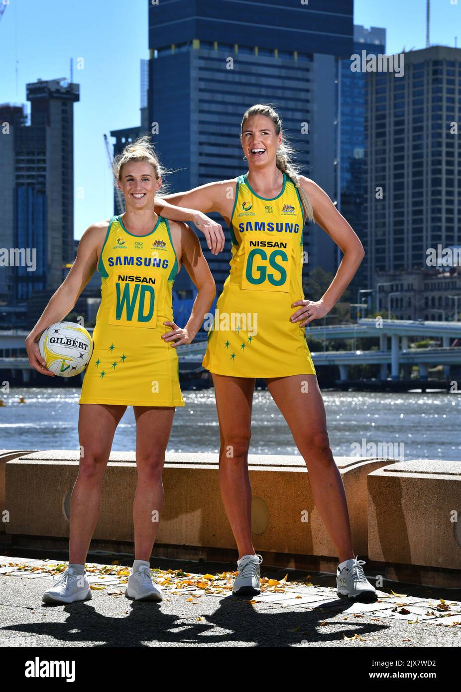 New Australian Diamonds Netball team co-vice captain Gabi Simpson (left ...