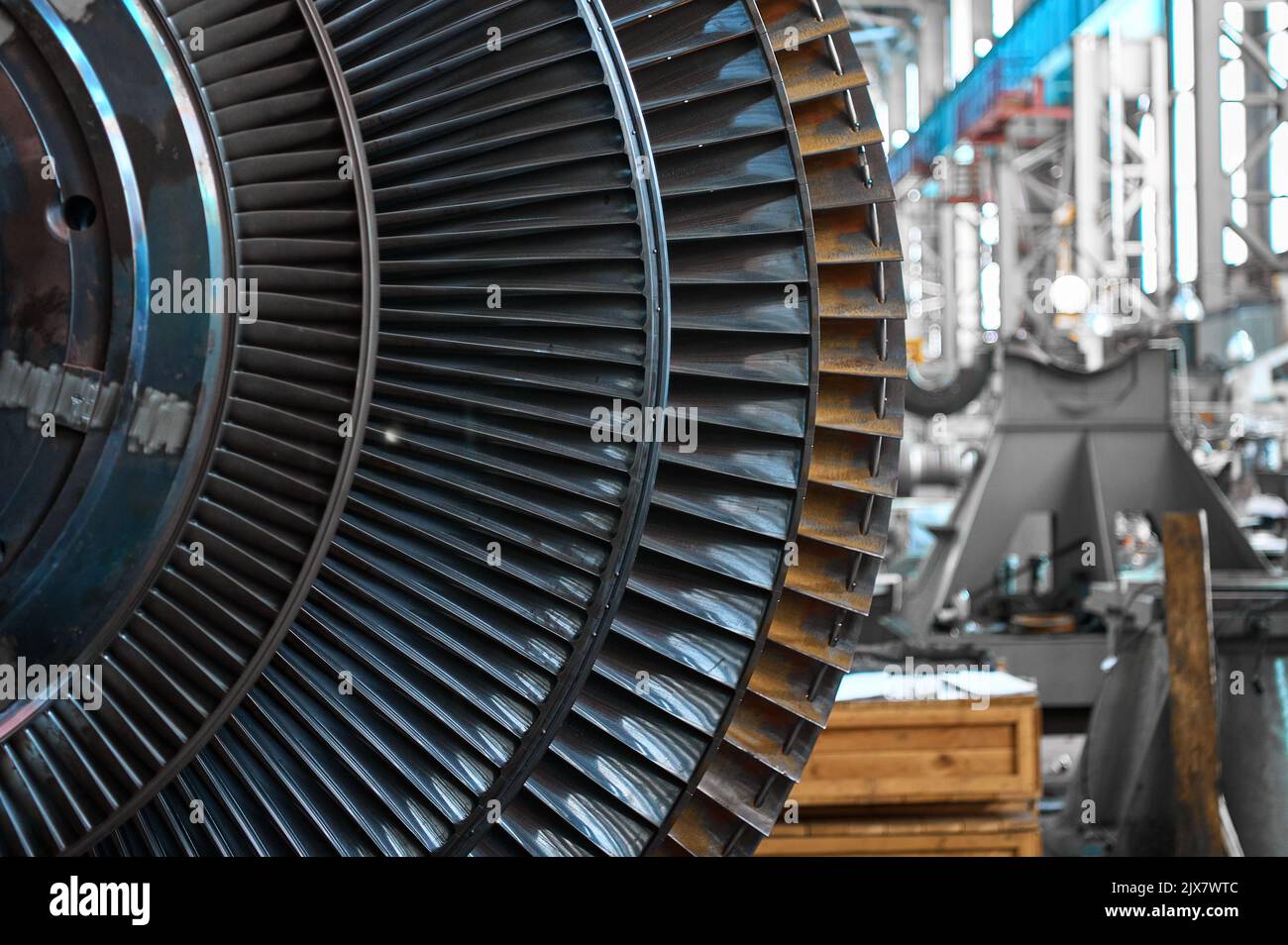 High-speed steam turbine blades with gas-thermal evaporation Stock ...