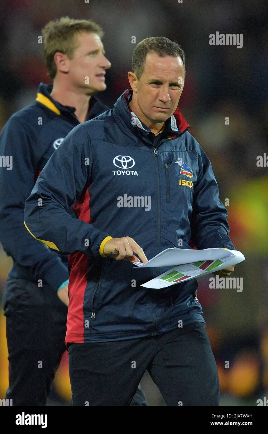 Crows coach Don Pyke during the Round 22 AFL match between the Adelaide ...