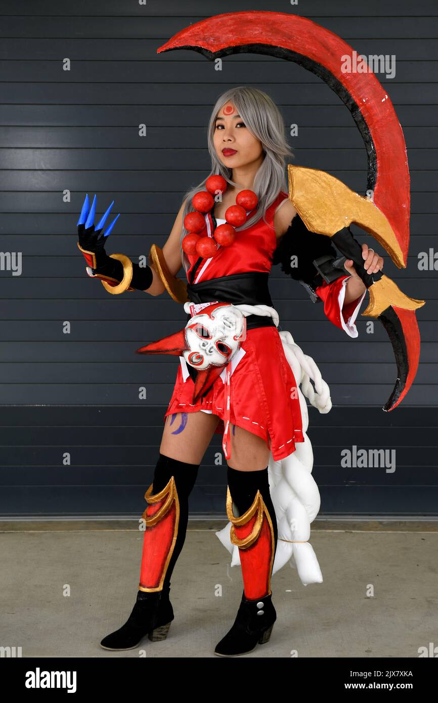 Sharon Liu dressed as Blood Moon Diana attends the Smash! Anime and ...