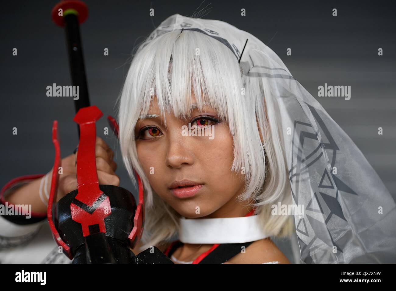 Kana Huang dressed as Attilla attends the Smash! Anime and Manga ...