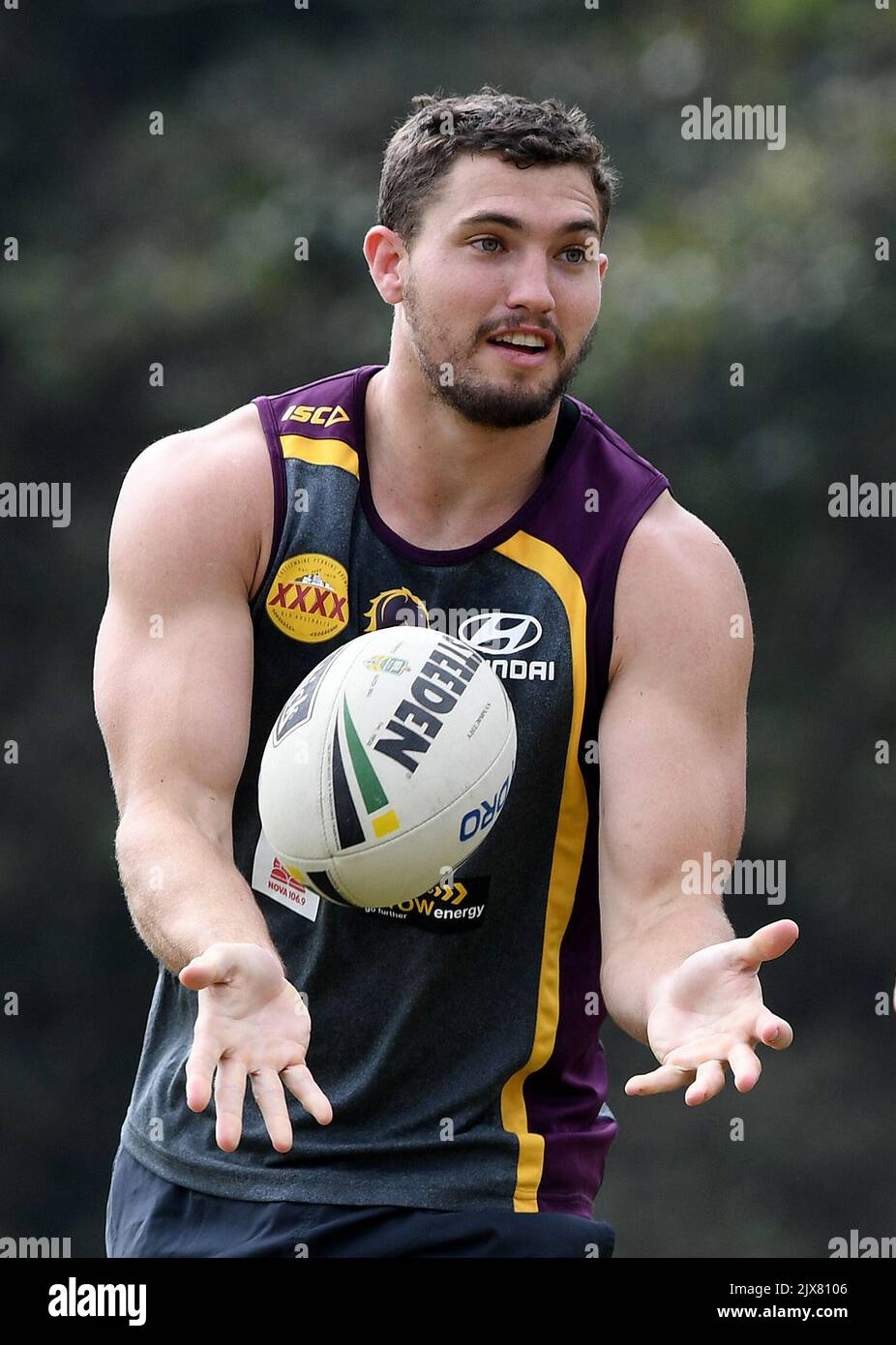 Corey Oates during the Brisbane Broncos training session at Red Hill in ...