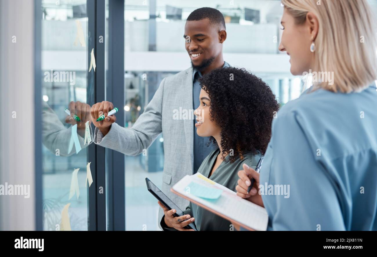 Teamwork, planning and collaboration strategy with a team working on ...