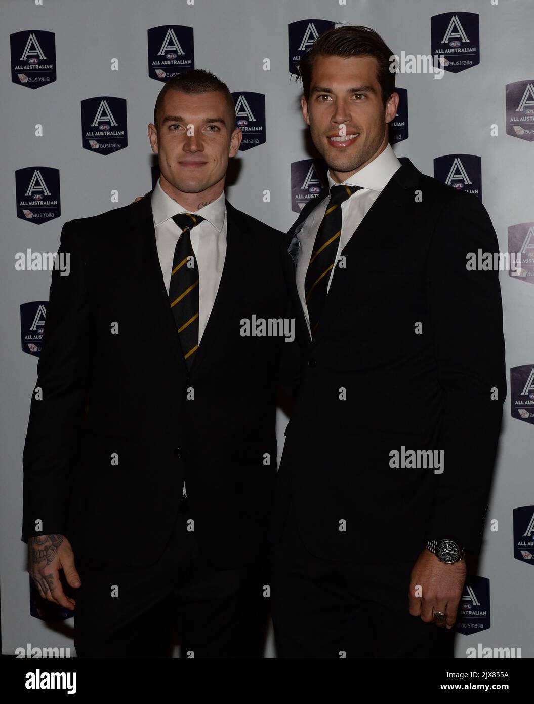 Richmond Tigers players Dustin Martin and Alex Rance arrive for The ...