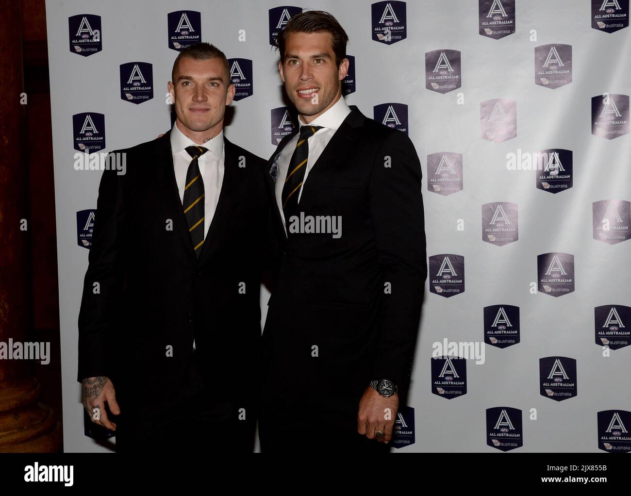 Richmond Tigers players Dustin Martin and Alex Rance arrive for The ...