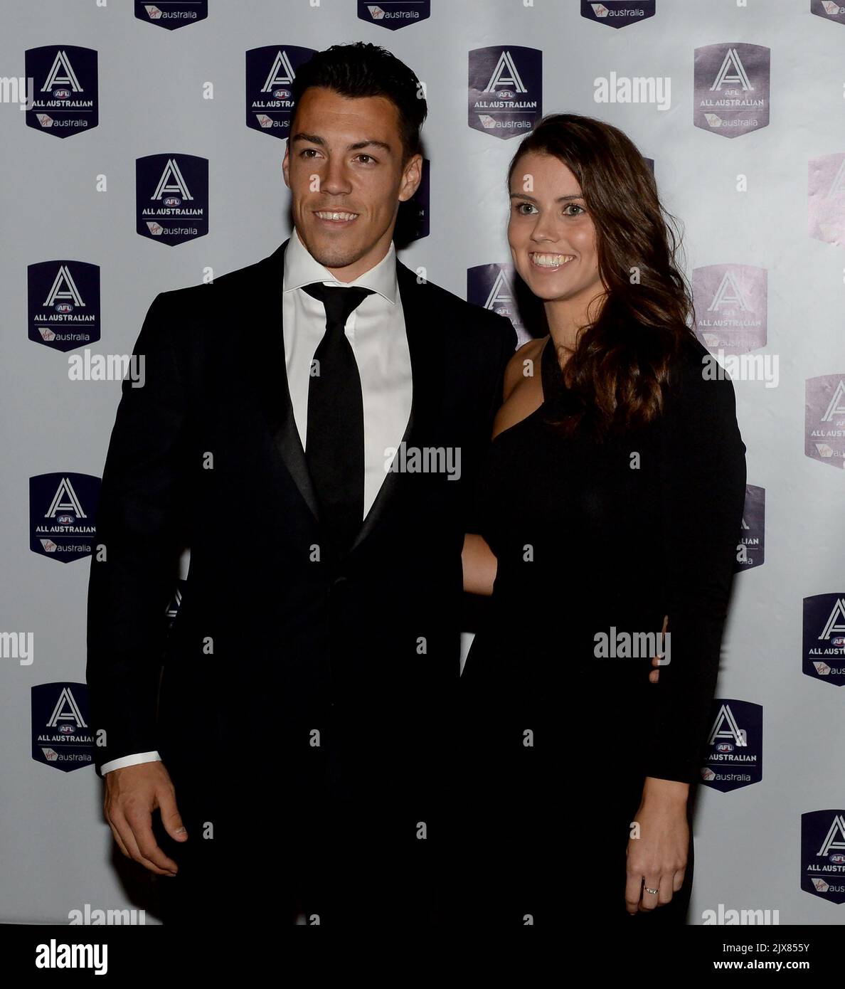 GWS player Dylan Shiel and his partner arrive for The 2017 Virgin ...