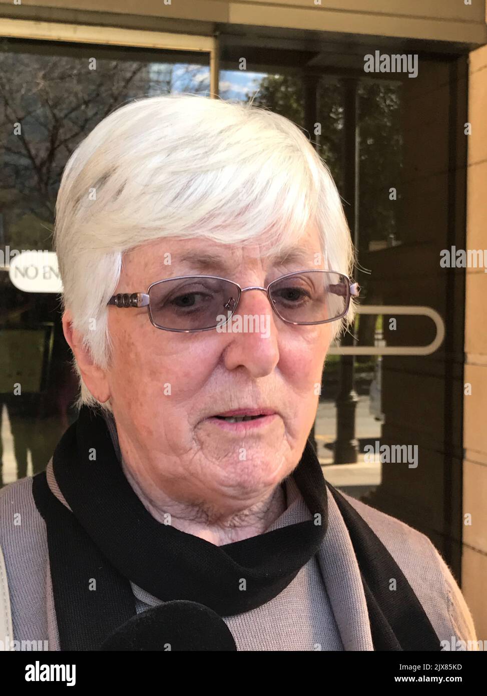 Sandra Cole-Stokes is seen outside Adelaide Supreme Court on Friday ...
